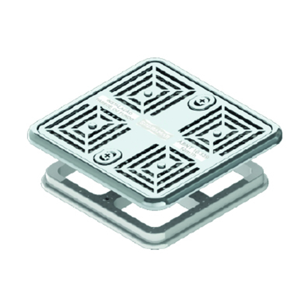 Grade Quadrada 15x15 com Tampa FSB e base ABS para Piscinas de ...